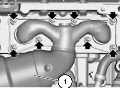 Front exhaust manifold (N52 K engine) (BMW X3 E83 2003-2010: Power unit ...